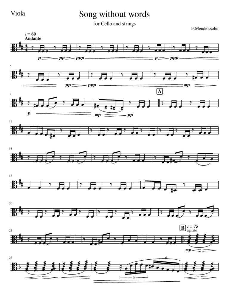 Song Without Words-Viola | PDF | Musical Compositions | Music Technology