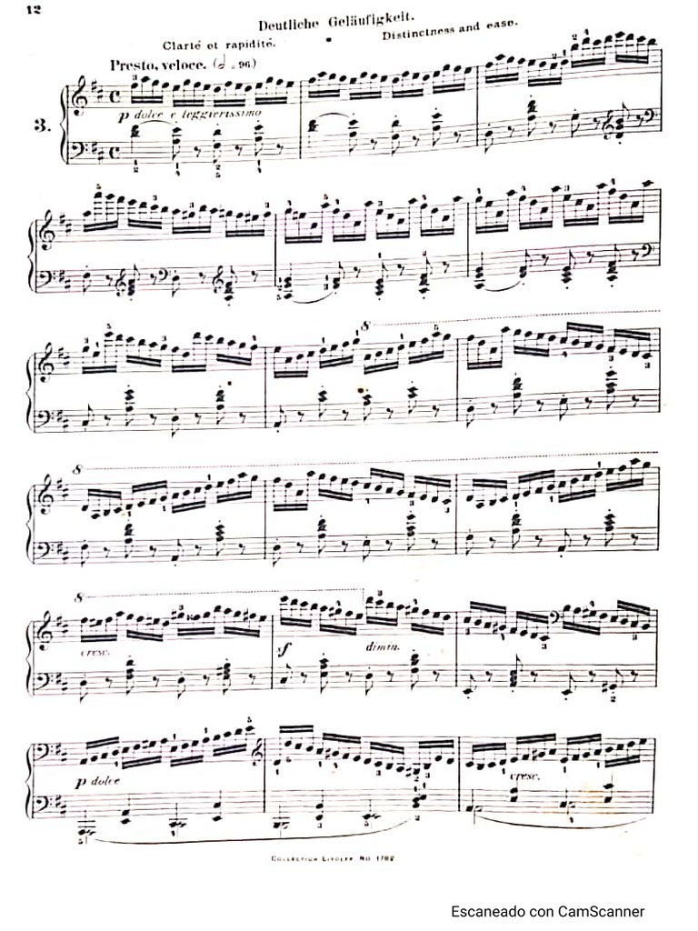 Carl Czerny Op. 740 Estudio Brillante N°3 | PDF