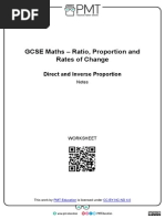 Year 9 Direct & Inverse Proportion Worksheet | PDF