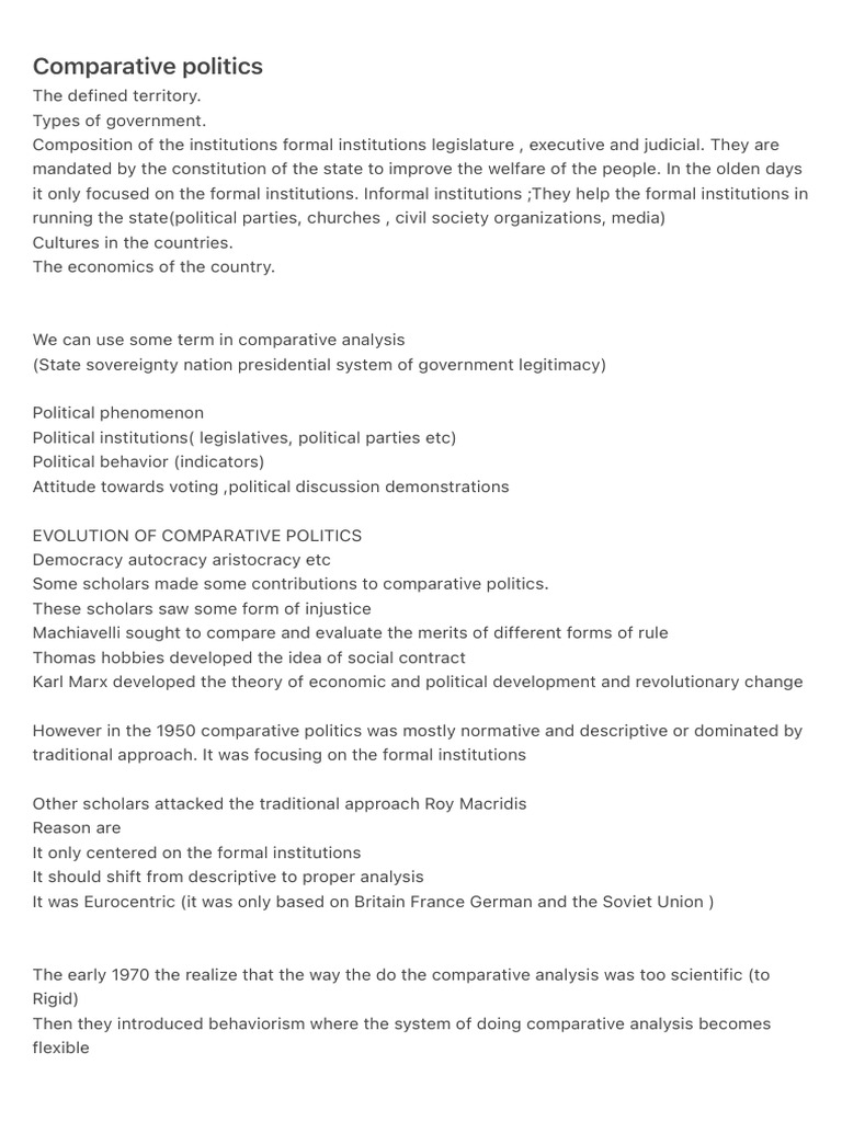 Comparative Politics | PDF