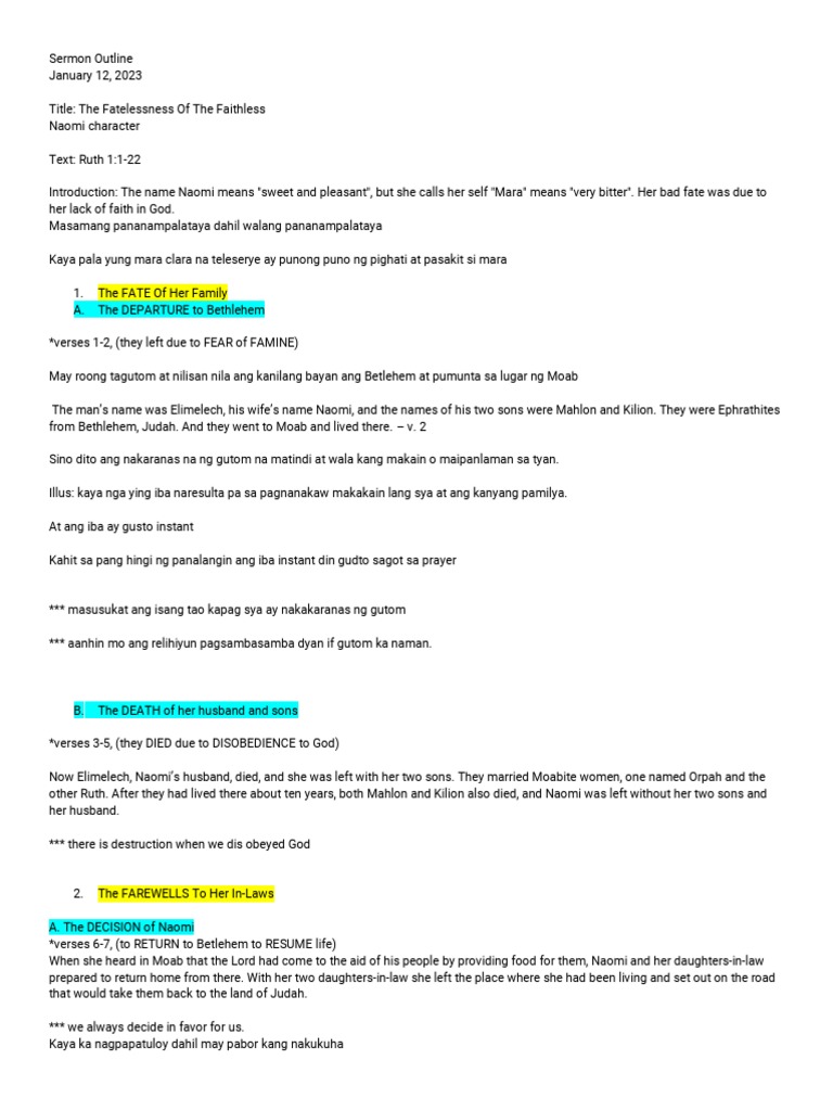 Naomi Character | PDF | Book Of Ruth | Ruth (Biblical Figure)