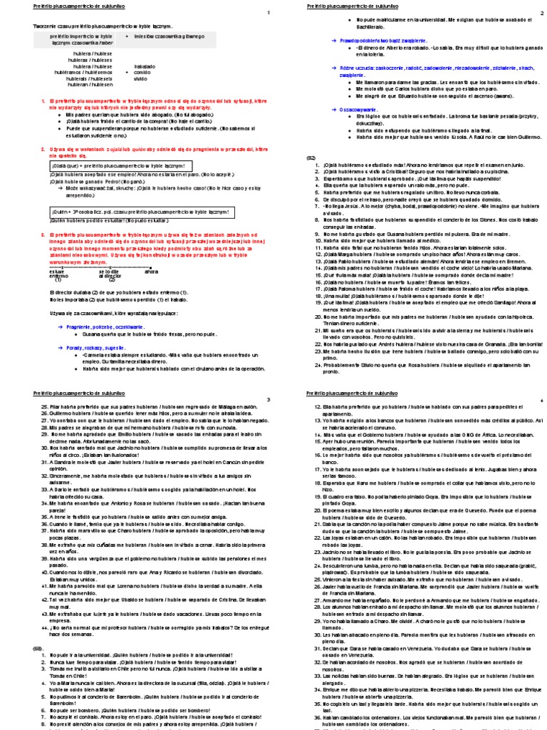 Pretérito Pluscuamperfecto de Subjuntivo | PDF