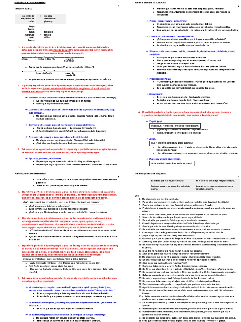 (65, 66) - Pretérito Perfecto de Subjuntivo | PDF | Mecánica del ...