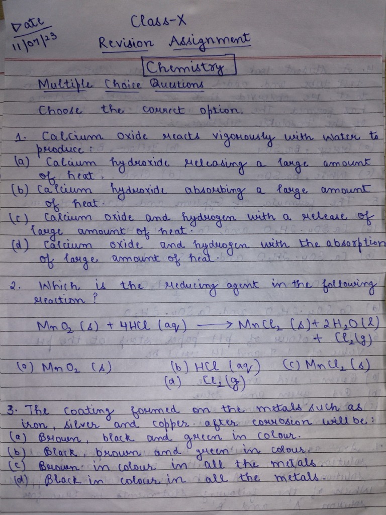 Chemistry - Revision Assignment | PDF