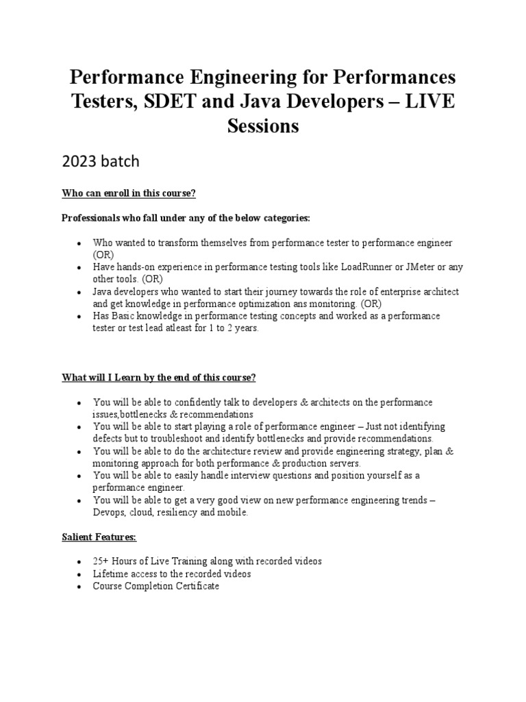 Performance Engineering | PDF | Parameter (Computer Programming) | Control Flow