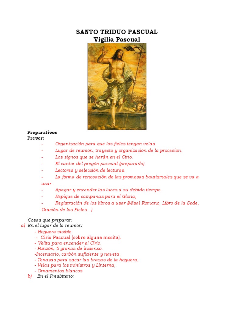 Santo Triduo Pascual | PDF | Misa (liturgia) | Pascua de Resurrección