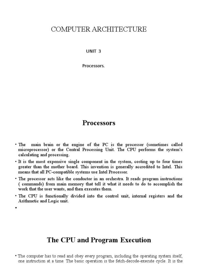Unit 3 | PDF | Central Processing Unit | Computer Architecture