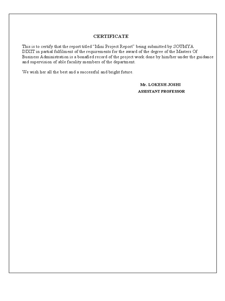 Soumya Certificate | PDF