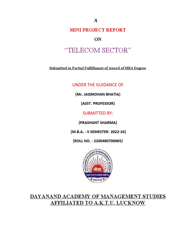 Acknowledgement for MBA Project Report | PDF | Qualifications ...