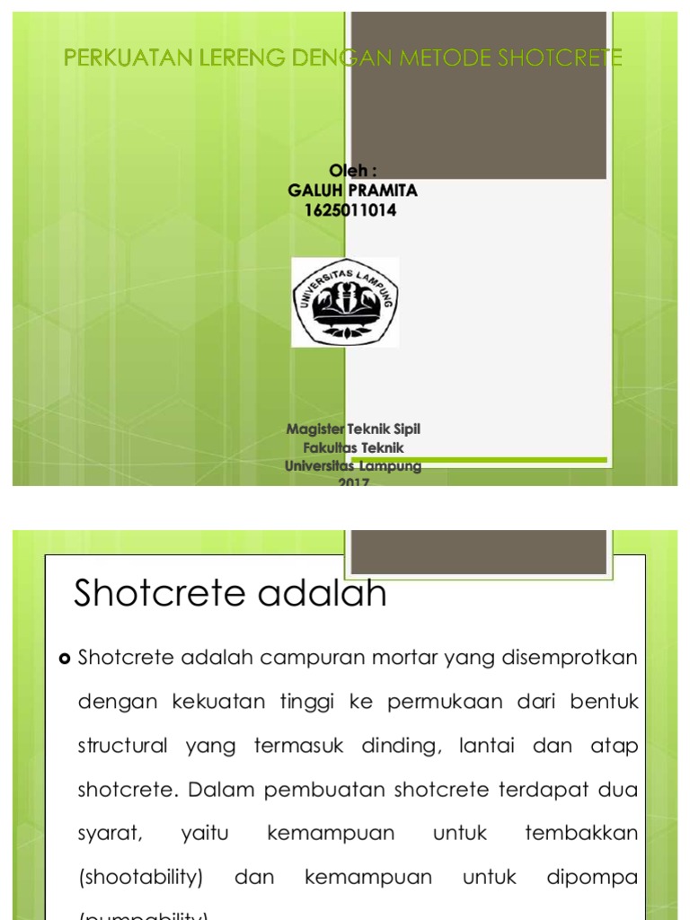 Perkuatan Lereng Dengan Metode Shotcrete | PDF | Griya & Taman | Sains & Matematika