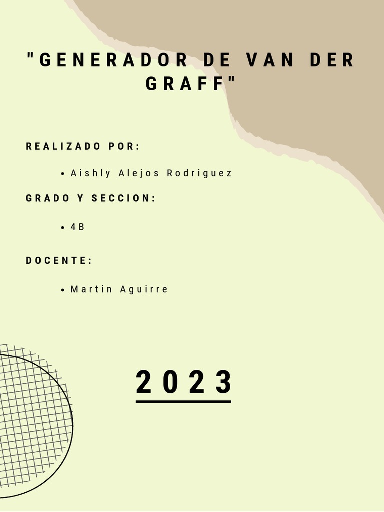 Generador de Van Der Graff Investigacion | PDF | Generador eléctrico ...