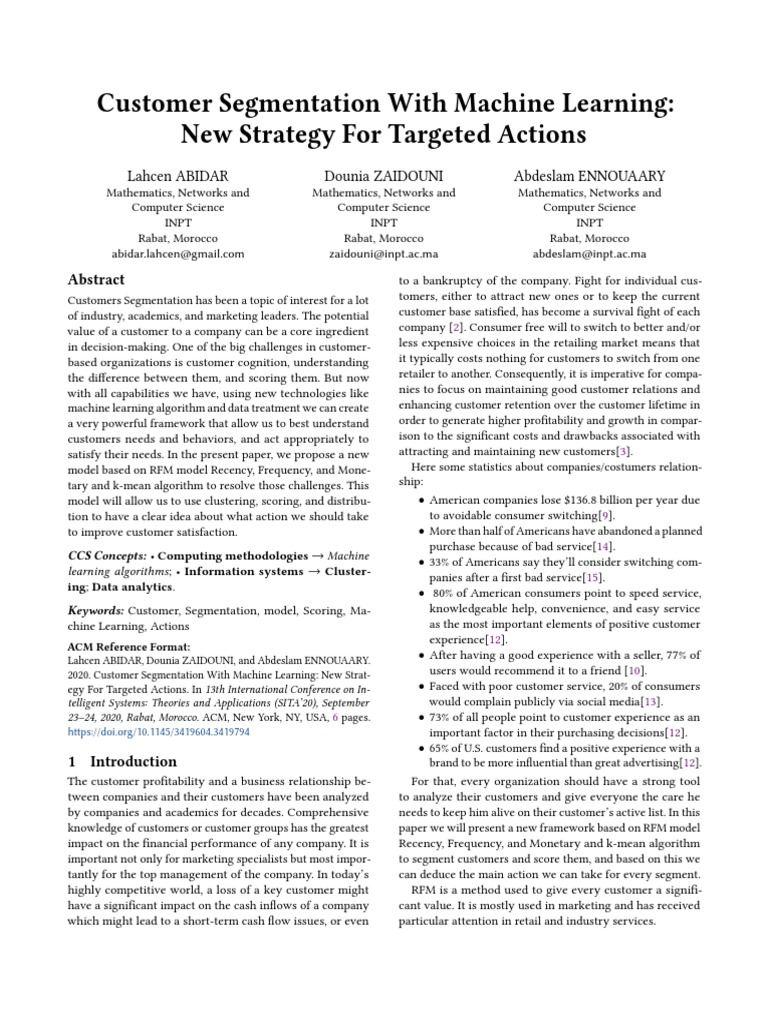 Article Segmentation Clients Pdf Market Segmentation Cluster Analysis