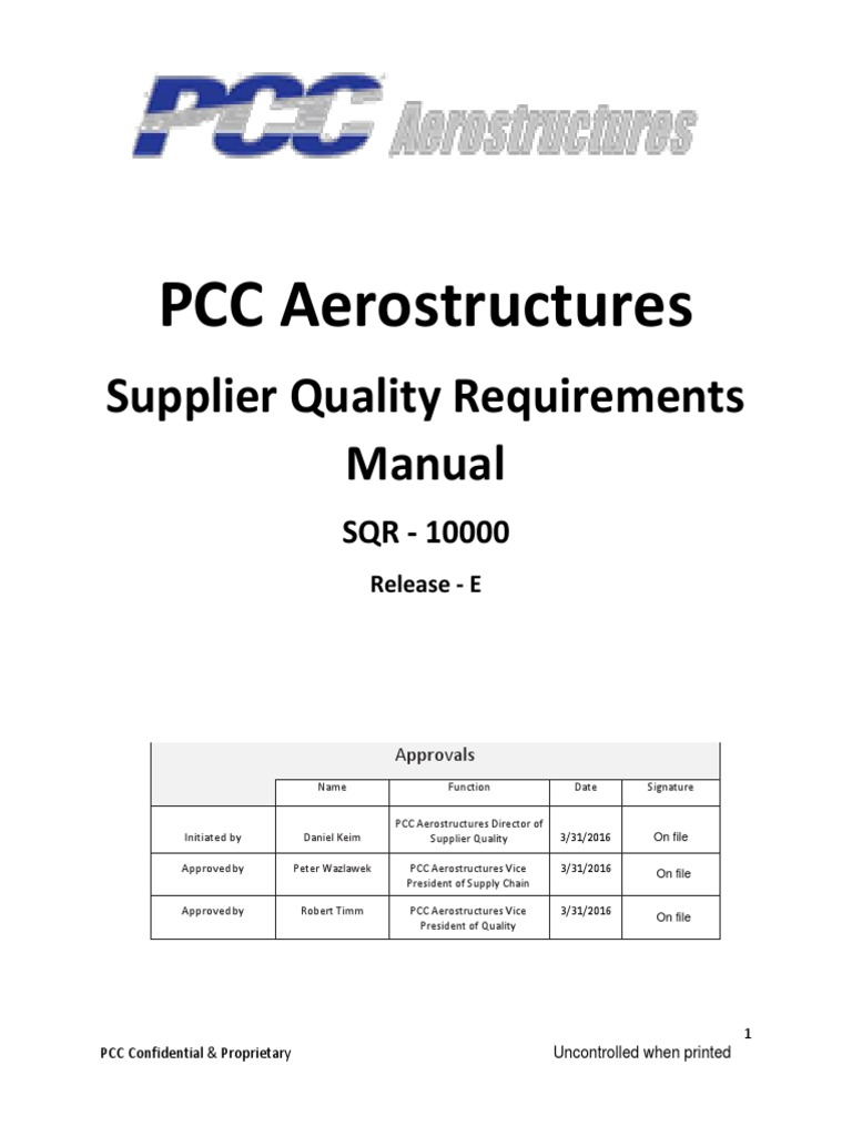 SQR 10000 | PDF | Procurement | Supply Chain