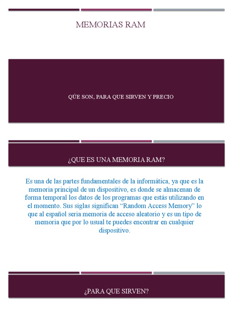 Presentacion Memorias Ram | PDF