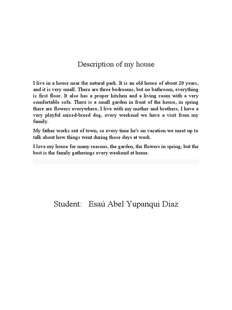 Description of My House | PDF