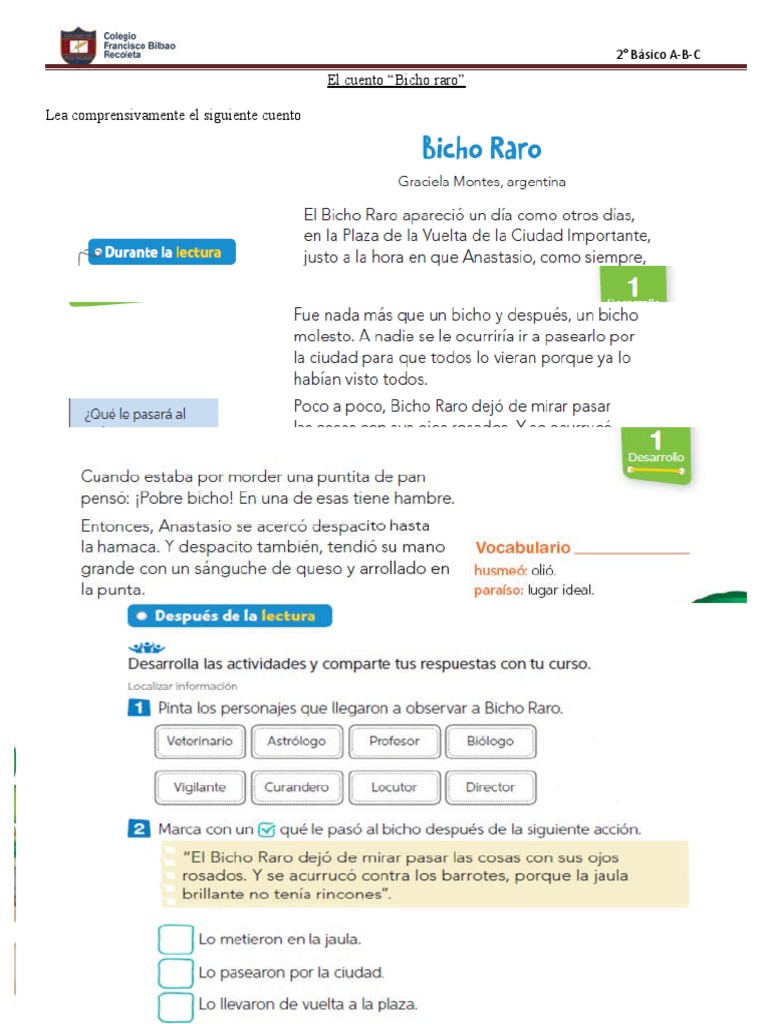 Cuento El Bicho Raro | PDF