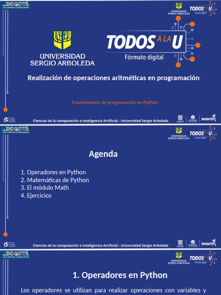 Realización de Operaciones Aritméticas en Programación | PDF | Python ...