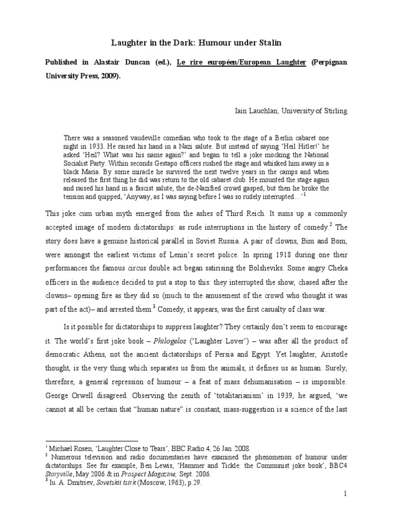 Laughter | PDF | Joseph Stalin | Jokes