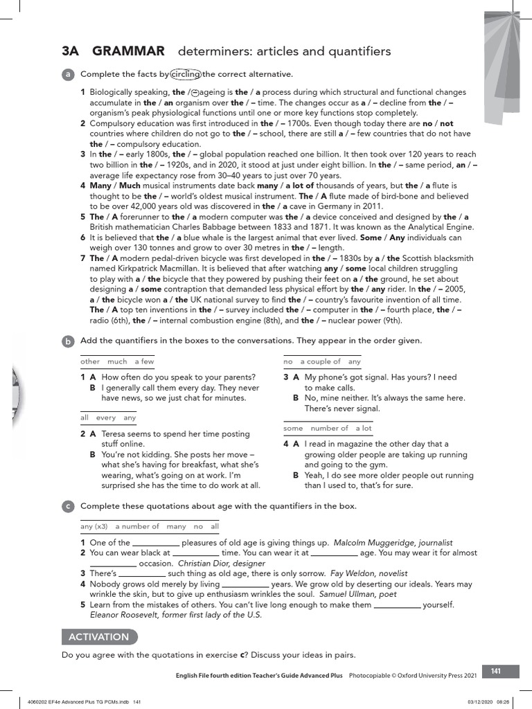 EF4e Adv Plus TG PCM Grammar 3A | PDF