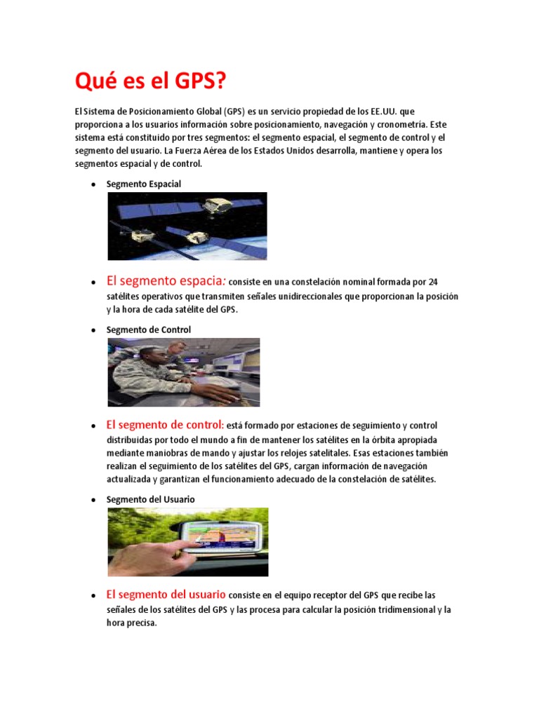 Qué es el GPS.docx | PDF | Sistema de Posicionamiento Global | Geodesia