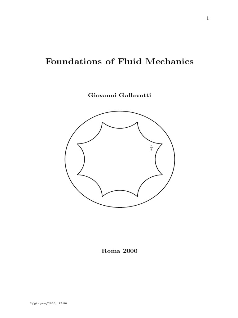 Foundations of Fluid Mechanics Galavotti | PDF