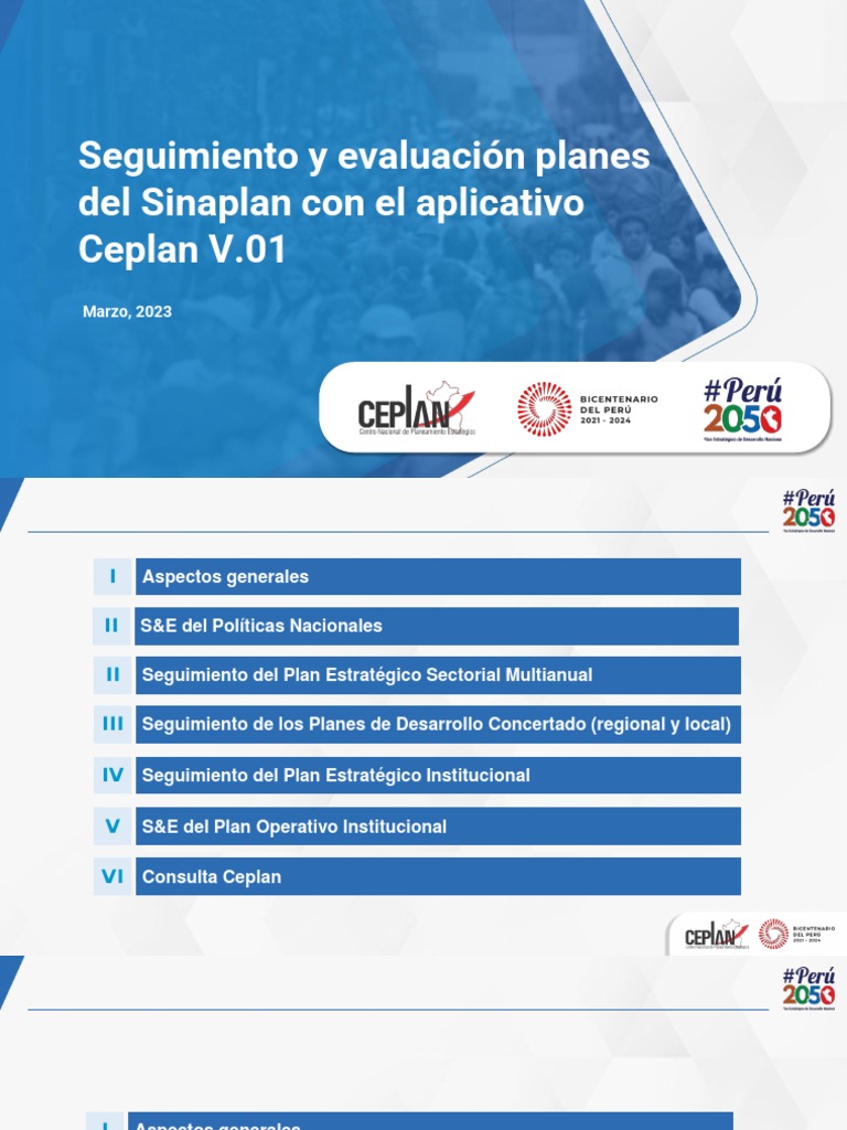 Uso Del Aplicativo Ceplan V.01 | PDF | Evaluación