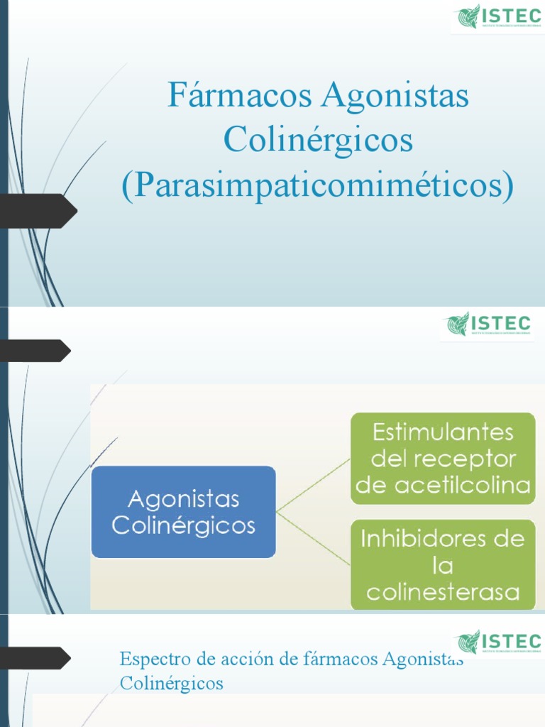 Fármacos Agonistas Colinérgicos | PDF | Acetilcolina | Medicina