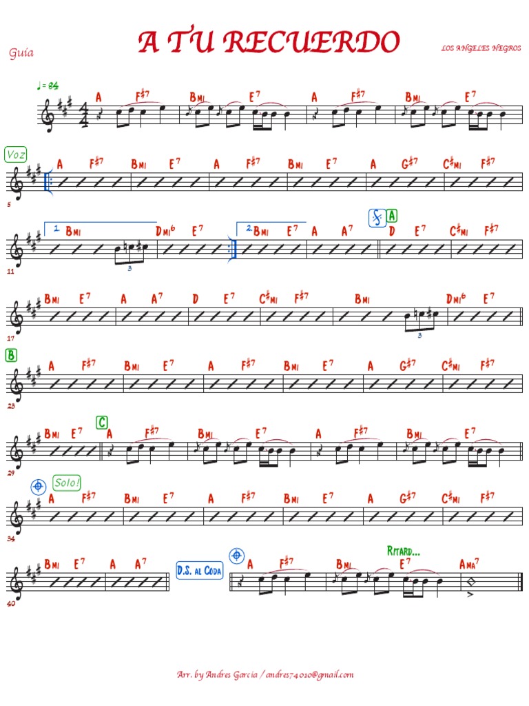 A Tu Recuerdo - SCORE | PDF