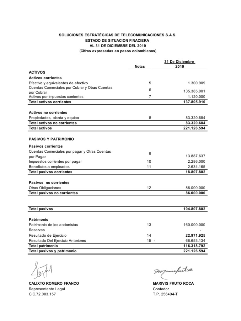 Estados Financieros 2019 - Flujo Efectivo | PDF | Contabilidad | Economía Financiera