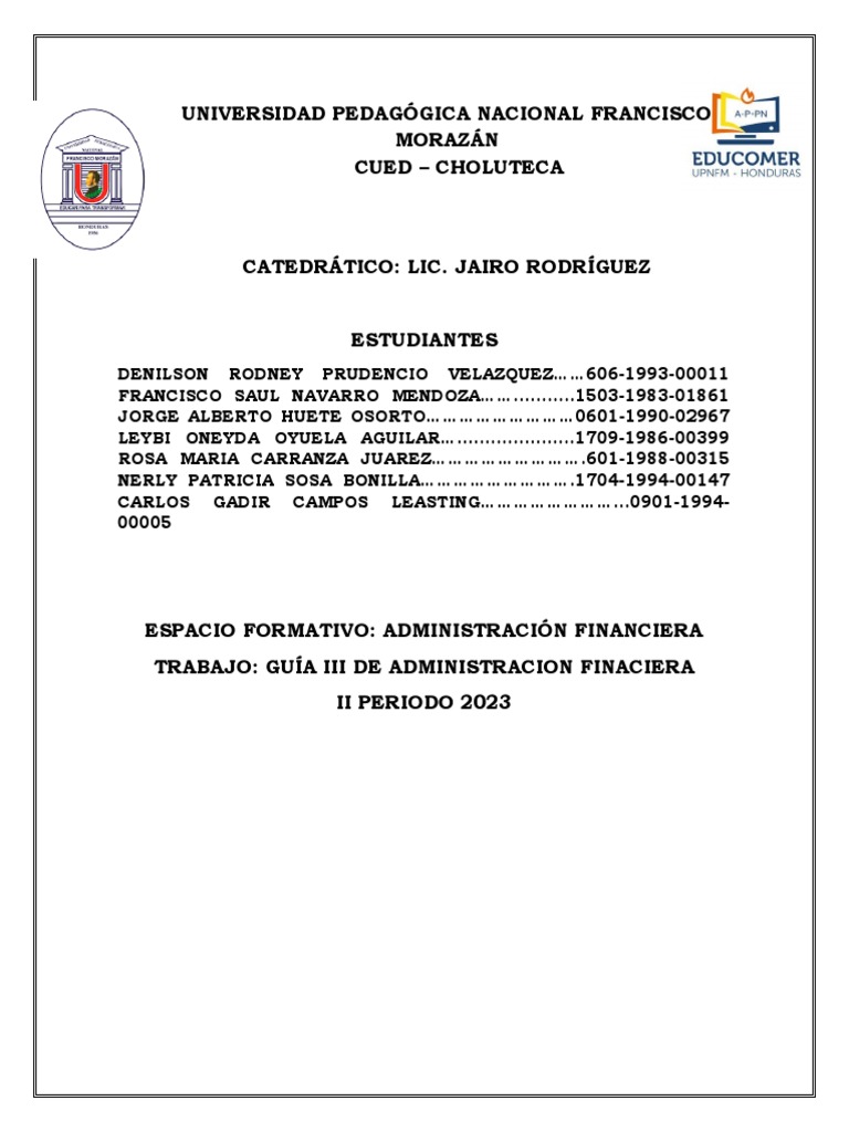 GUIA # 3 ADMON..FINANCIERA, RESUELTA EN GRUPO | PDF | Bancos | Business