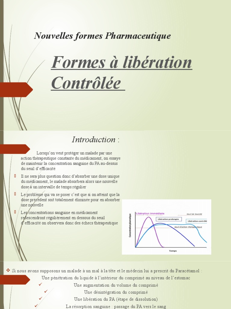 Présentation Forme À Libération Controlée | PDF | Sciences ...
