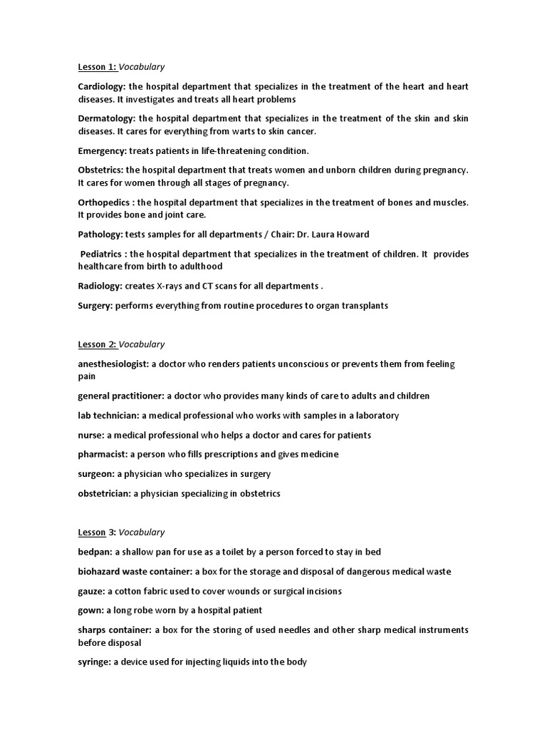Vocabulary Lesson1 Lesson2 Lesson3 Pdf