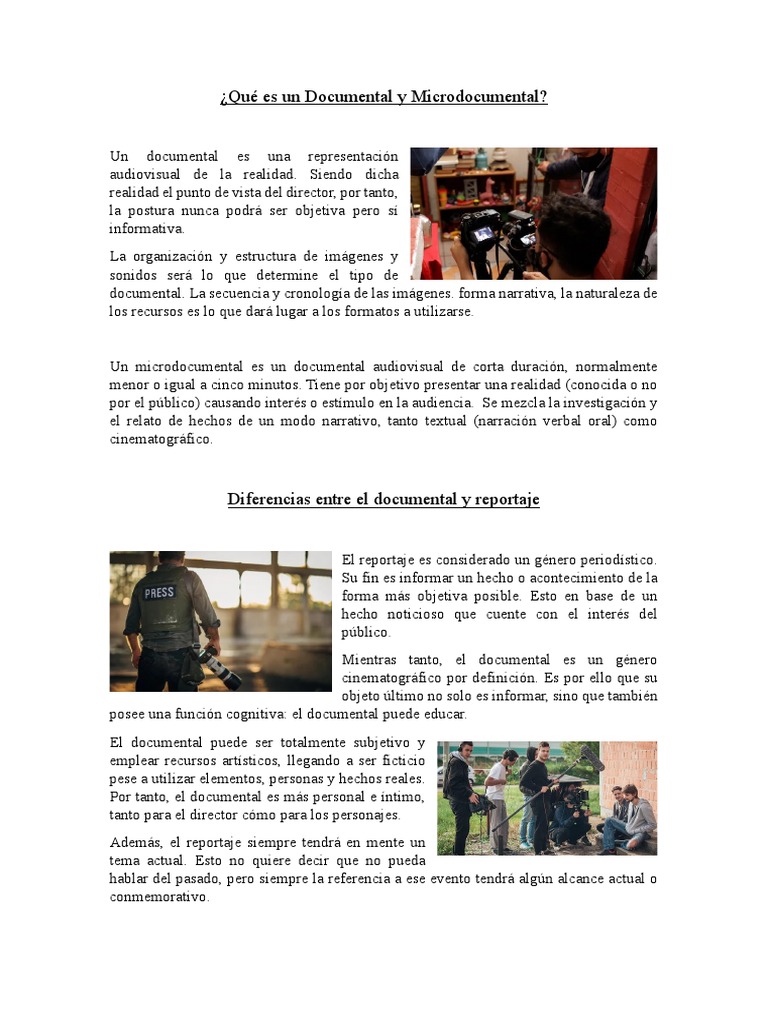 Qué Es Un Documental y Microdocumental | PDF | Narración | Documental
