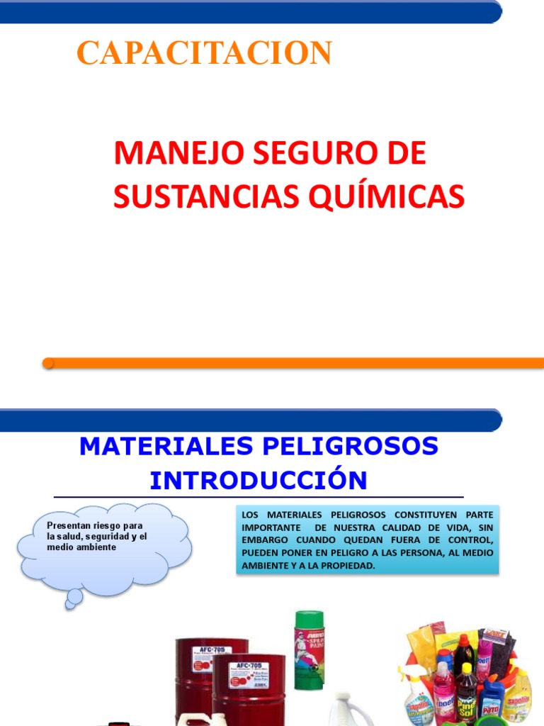 Manejo Seguro de Sustancias Quimicas | Descargar gratis PDF | Mercancías peligrosas | Sustancias ...