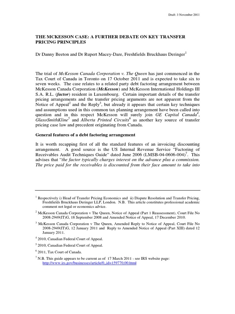 A Further Debate On Key Transfer Pricing Principles | Download Free PDF ...