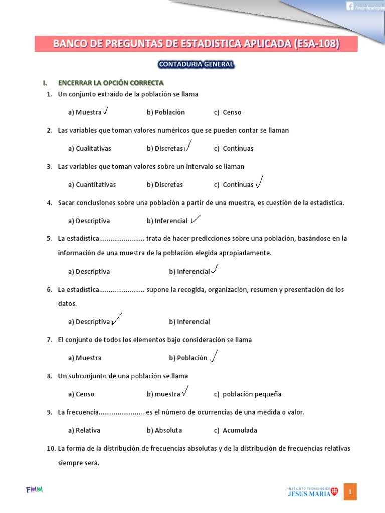 Banco de Preguntas | PDF | Estadísticas | Media