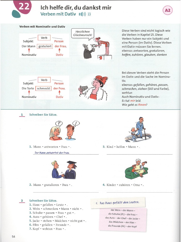 Verben mit Dativ A1 | PDF