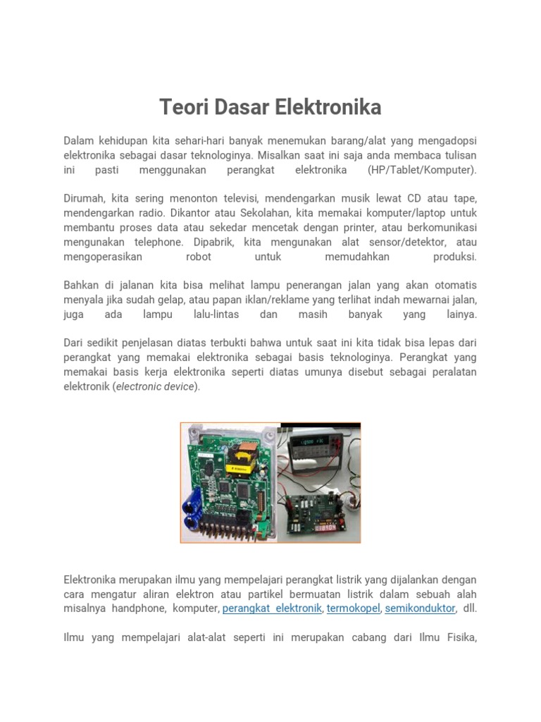 Teori Dasar Elektronika | PDF