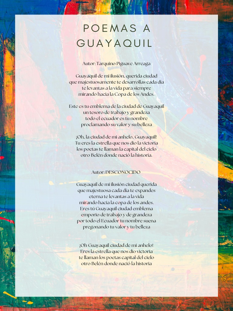 Poemas A Guayaquil | PDF | Poesía