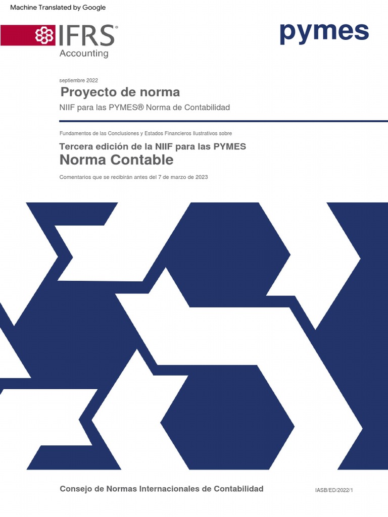 Proyecto de Normas NIIF para PYMES Tercera Edici N 1689959330 | PDF ...