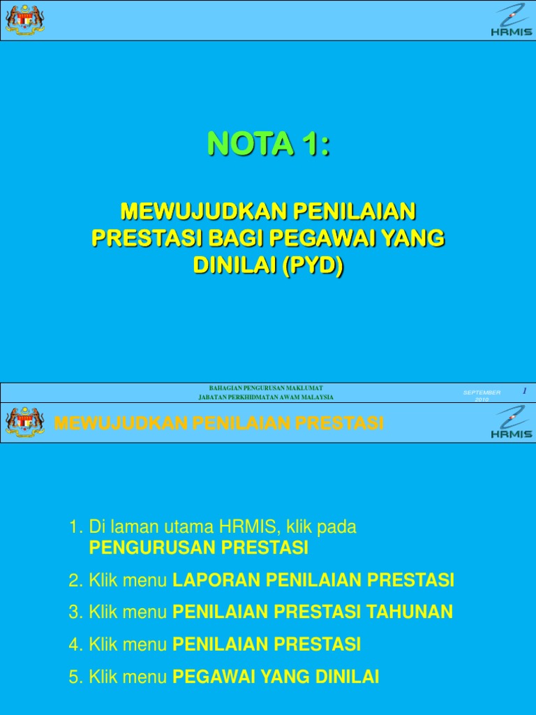 LNPT Nota1 Kemasukan Penilaian Prestasi Pyd | PDF