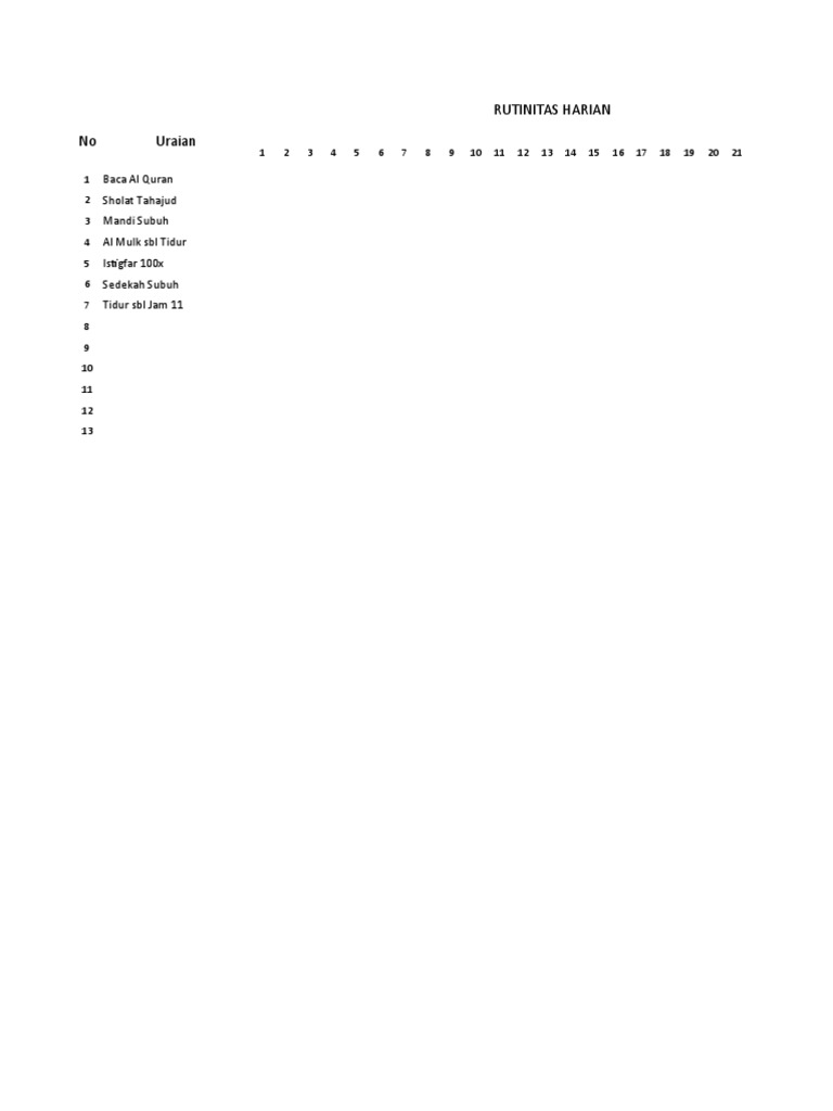Jadwal Rutinitas Harian | PDF