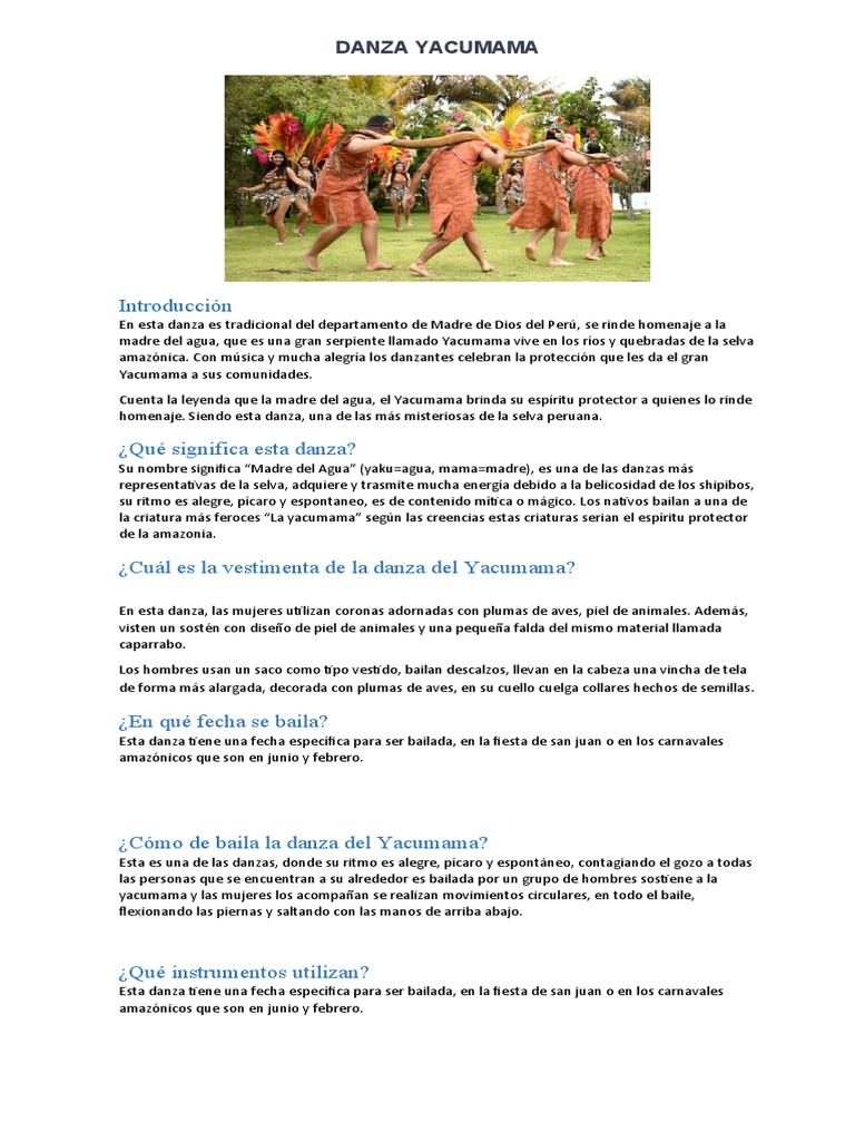 Danza Yacumama Final | PDF | Arte