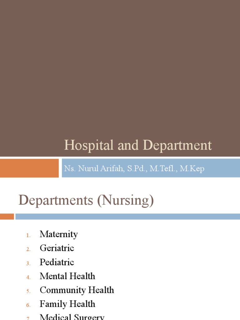 Hospital and Department | PDF