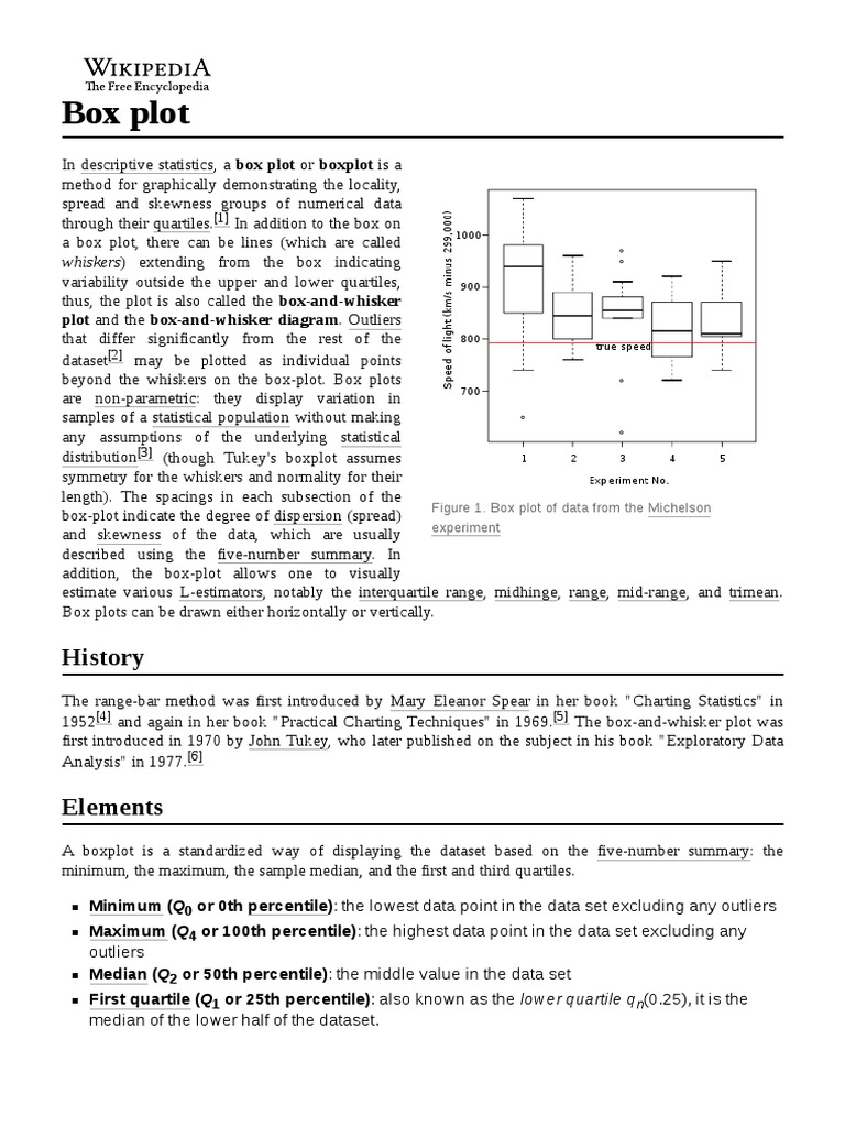 Box Plot Pdf Quartile Descriptive Statistics