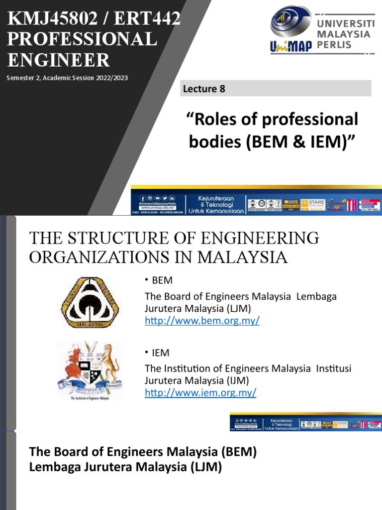Roles of Professional Bodies BEM - IEM - Updated | PDF | Engineer | Academic Degree