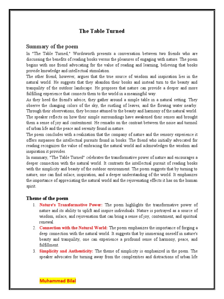 The Table Turned | PDF | Experience | Beauty