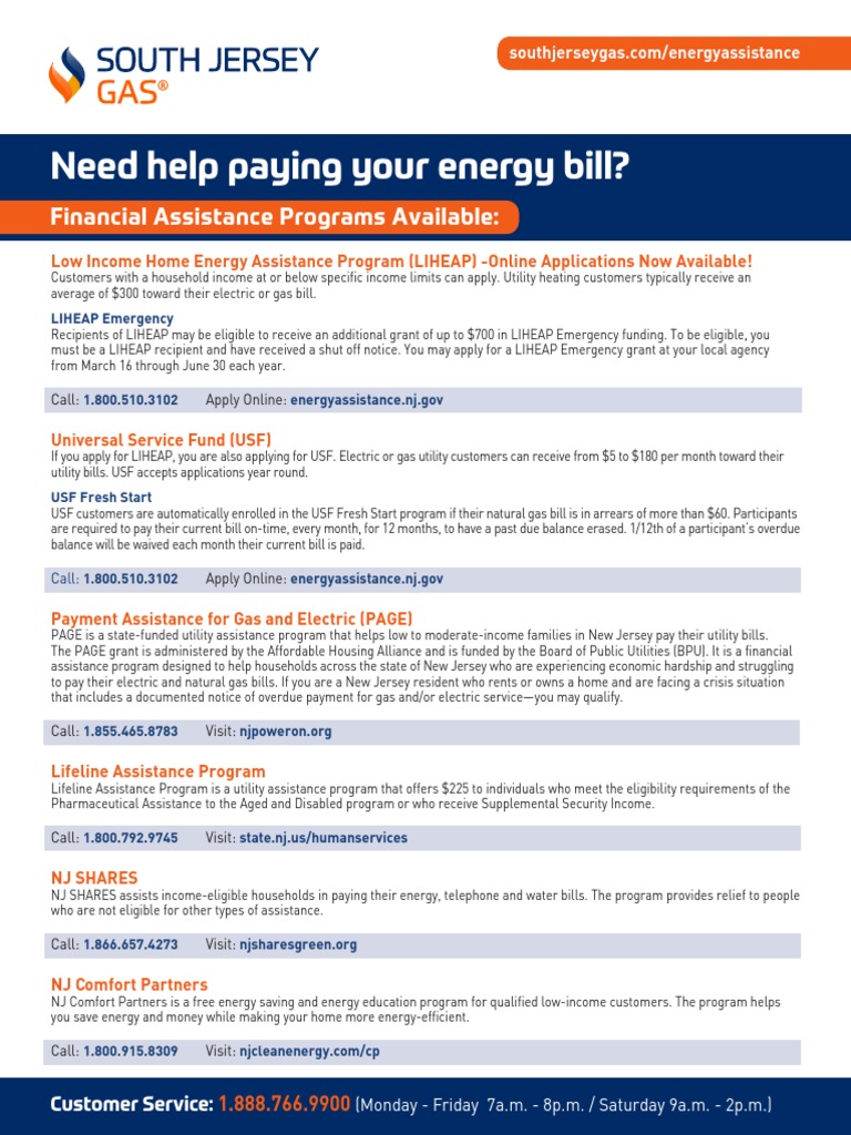 SJG Energy Assistance Fact Sheet 2021 | PDF | Environmental Social ...