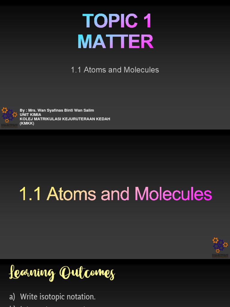 1.1 Atoms and Molecules | PDF | Ion | Atomic Nucleus