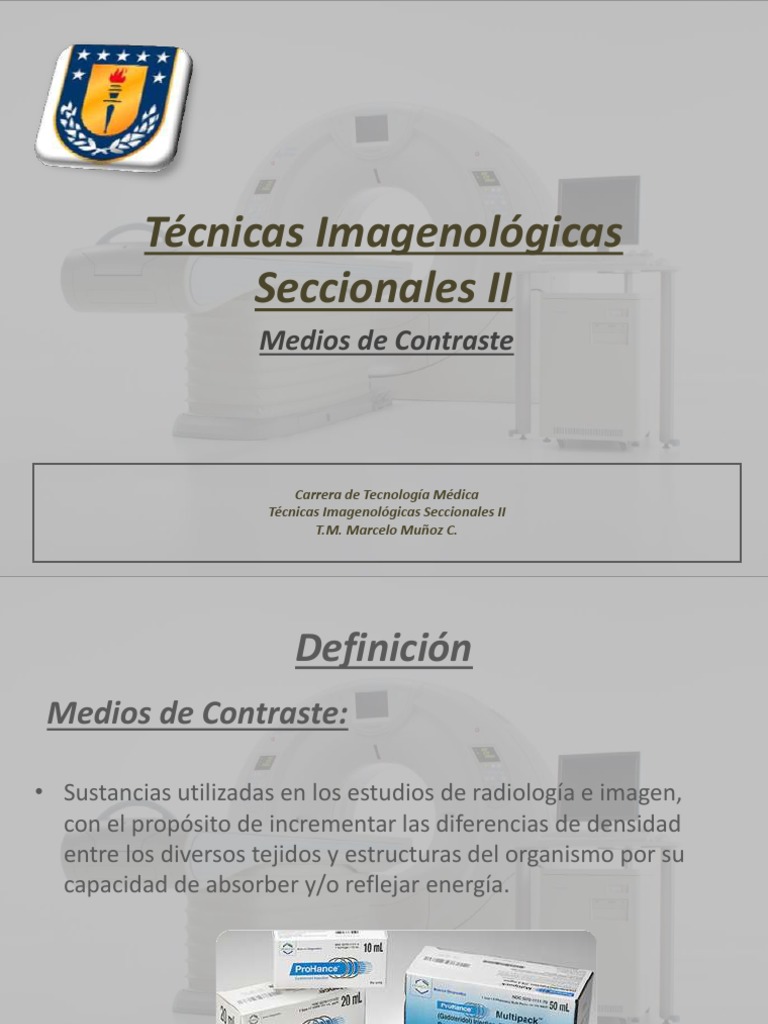 Clase 5 Medios de Contraste | PDF | Imagenes medicas | Alergia
